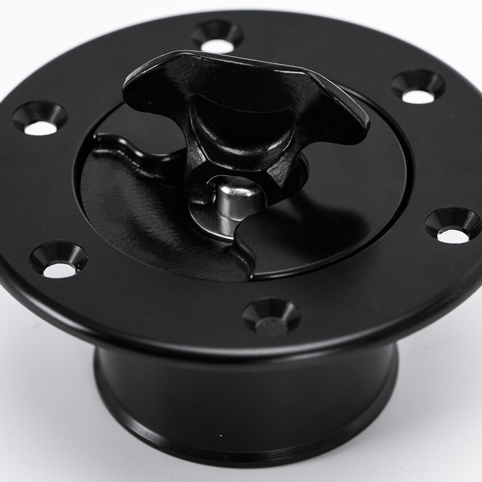 Aircraft Style Fuel Filler Neck Pop-Up Gas Tank Cap w/ 6 Hole Flush Mount Black | eBay