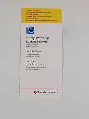 Texas Instruments TI-Nspire CX CAS Student Software - License Number ...