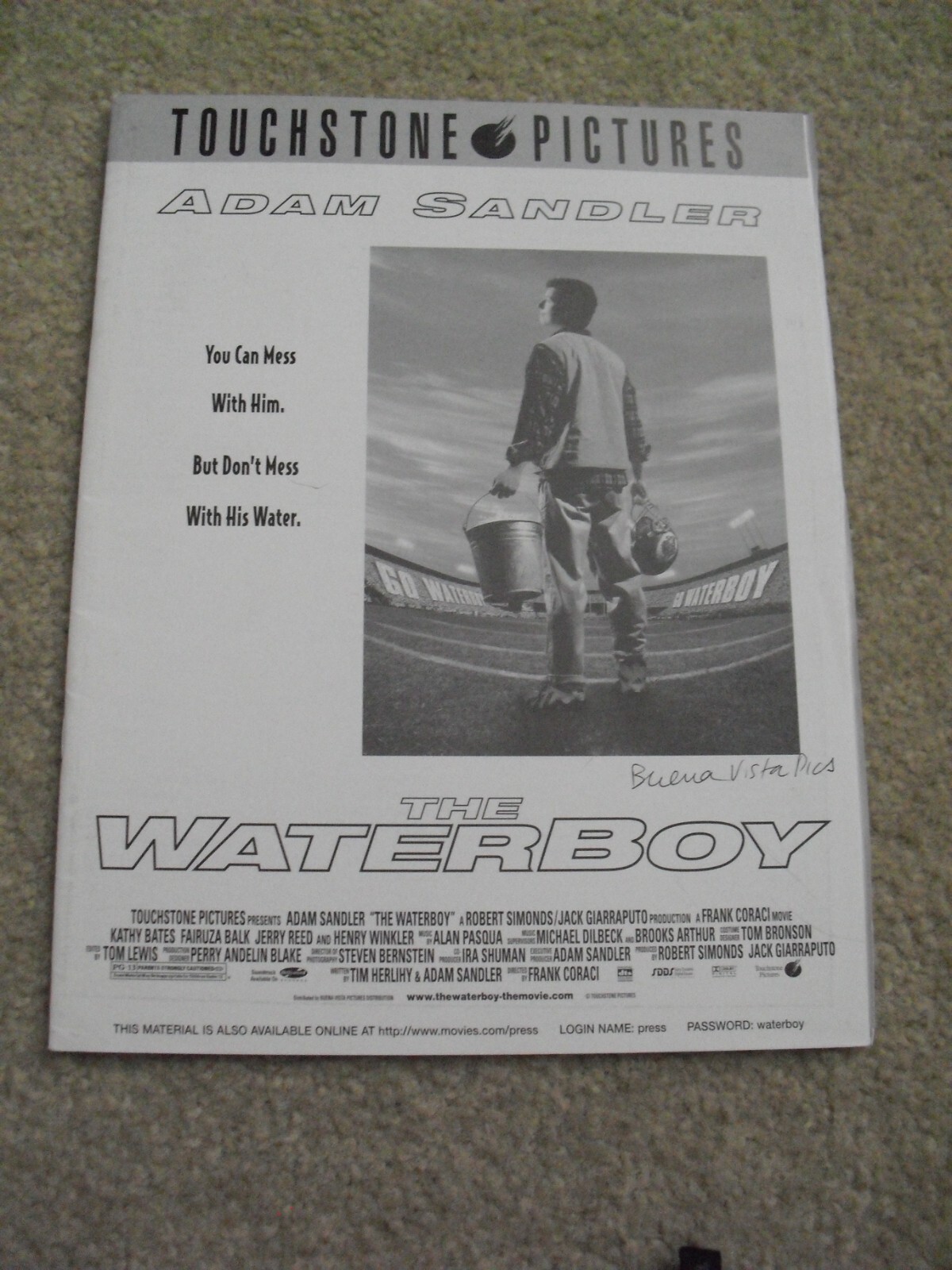 Vintage 1990s Movie Press Kit Information Booklet The Waterboy | eBay