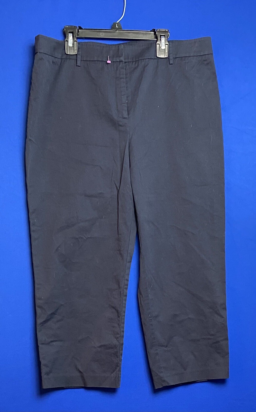 Kate Hill Capris Women’s 12P Navy Flat Front Lightweight Cotton | eBay