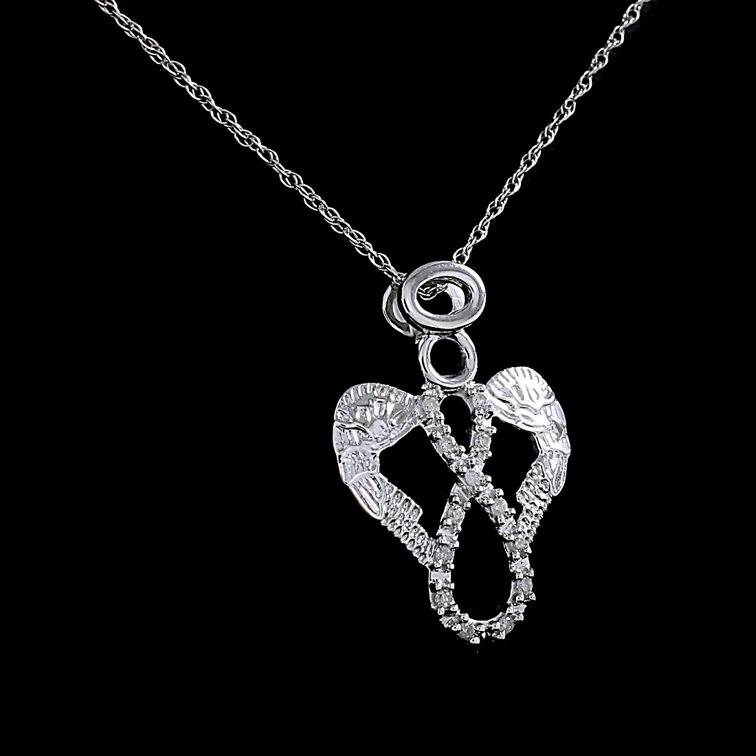 Natural Diamond fity Angel Pendant W/18" Cha 14k Gold Plated Sterlg ...