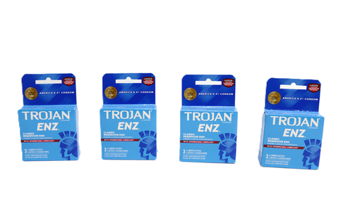 Trojan™ Premium Latex Condoms ENZ™ Armor Spermicidal Lubricant ...