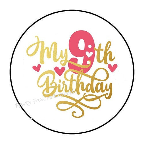 30 MY 9TH BIRTHDAY ENVELOPE SEALS LABELS STICKERS PARTY FAVORS 1.5 ...