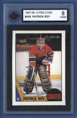 1987-88 O-PEE-CHEE #163 PATRICK ROY KSA 8 NMM Canadiens GOALIE HOF ...