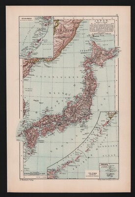 Landkarte map 1904: Japan. Riu-Kiu-Inseln Tsi-Sima Kurilen | eBay