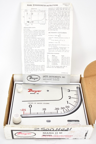 NEW Dwyer Mark II Manometer Model 25 - Range 0-3" W.C. | eBay