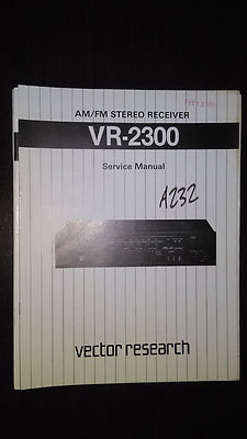 Vector research vr-2300 service manual original repair book stereo ...