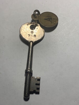 Vintage BRASS Hotel Motel Room Key Fob & Skeleton Key #A316 | eBay