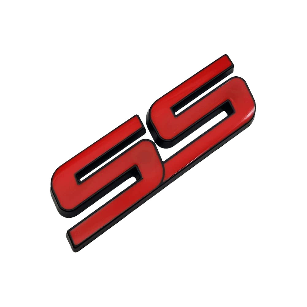 For Metal SS Emblem 3D Car Badge Decal Red Black | eBay
