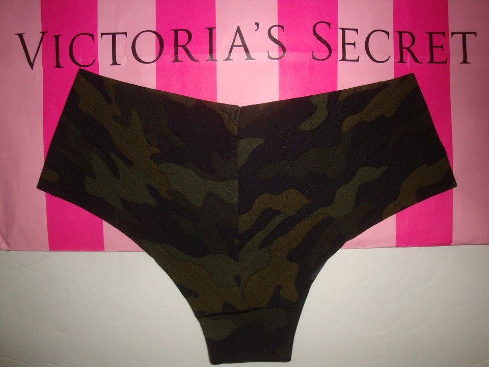 NEW VICTORIA'S SECRET "PINK" NO SHOW CHEEKSTER PANTY GREEN CAMOUFLAGE ...