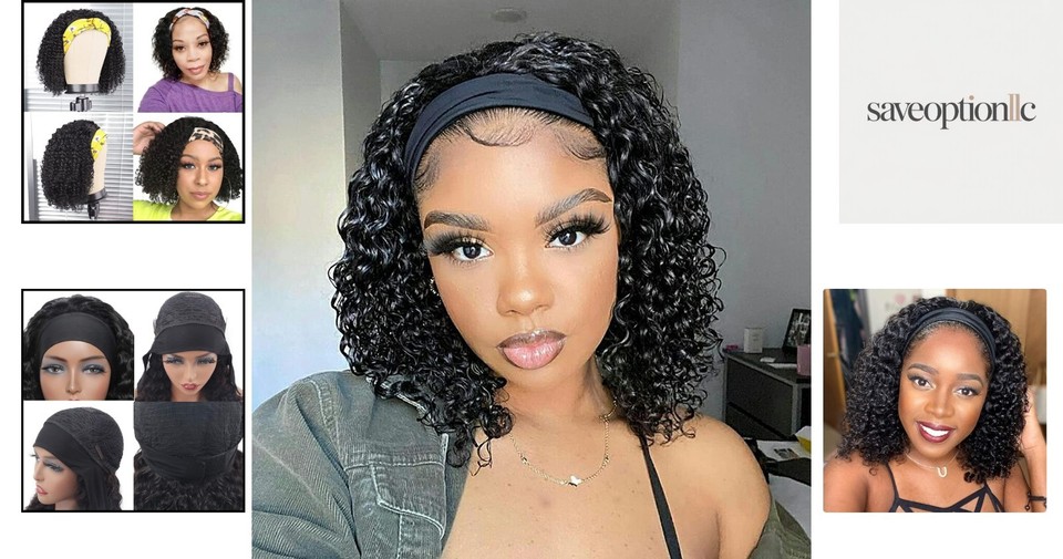 12 Inch Deep Wave Glueless Headband Wig - Effortless Style in Human ...