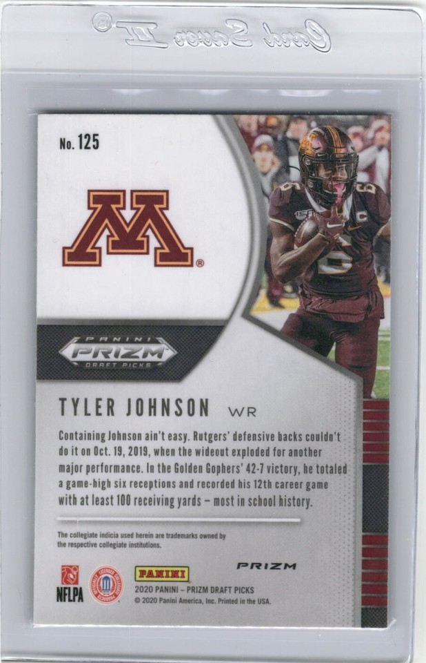 TYLER JOHNSON 2020 PRIZM DRAFTPINK PULSAR PRIZM ROOKIE GOLDEN GOPHERS ...
