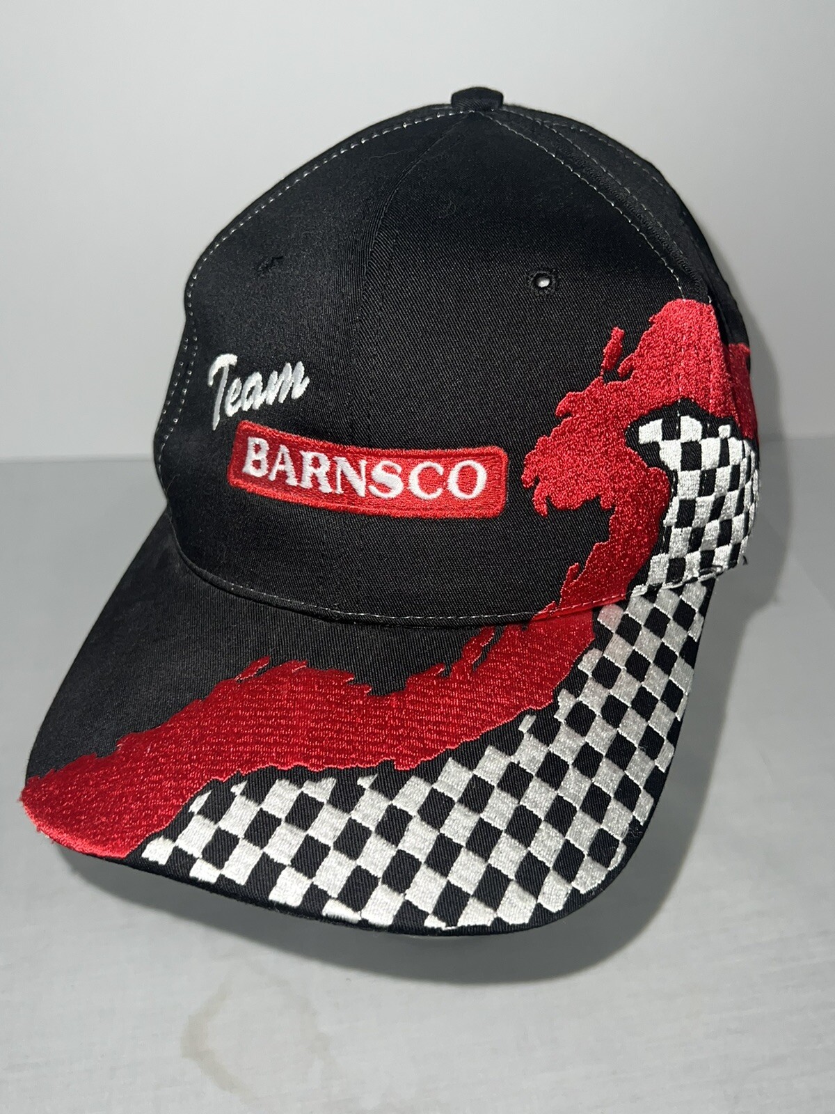 Team Barnscoe Concrete Black Checkered Baseball Cap S… - Gem