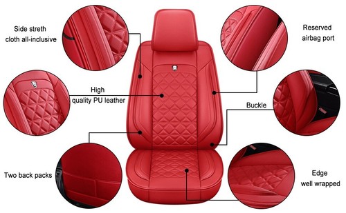 Subaru Car Seat Cover Full Set Leather 5-Seats Front & Rear Protector ...