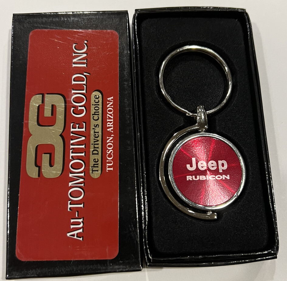 JEEP RUBICON Logo Round Red & Silver Spinning Metal Keychain | eBay
