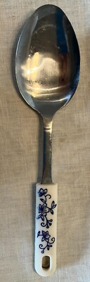 Temptations Utensil Floral Lace Stainless Steel silicone End White Blue ...