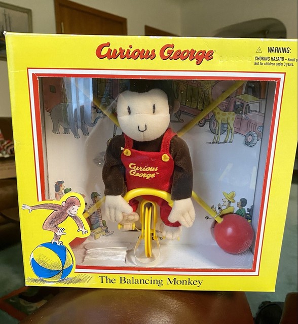 Curious George Balancing Monkey Schylling Unicycle Pedal Toy 1995 for ...