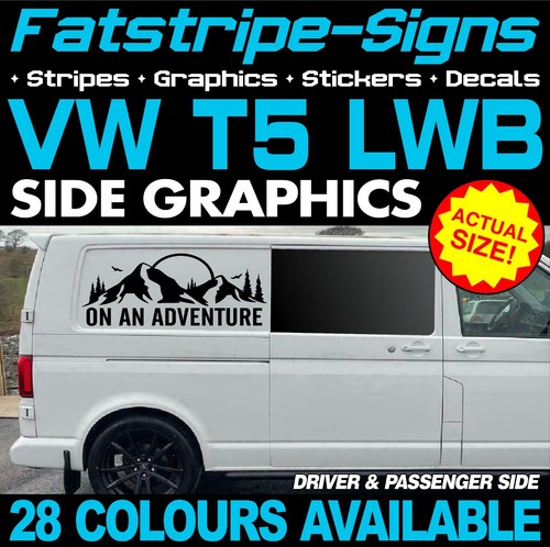 to fit VW T5 LWB ADVENTURE MOUNTAINS STICKERS GRAPHICS DECALS DAY VAN ...