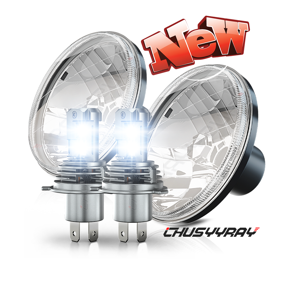 Fit 1967-1972 Chevy C10 Pair 7 inch LED Headlights Round DOT Approved ...