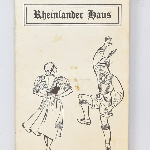 1980s Rheinlander Haus Restaurant Menu 2182 Avenida De La Playa La ...
