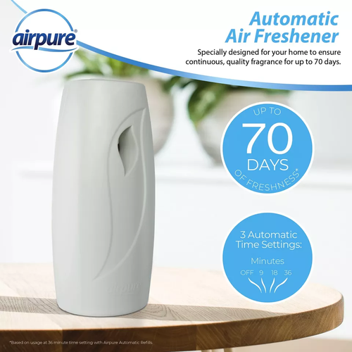 Airpure Automatic Air Freshener Spray Machine 70 Day Freshness Home ...
