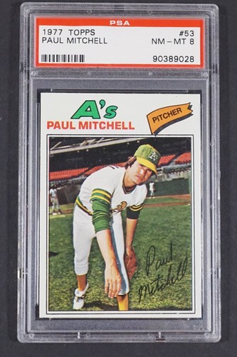 1977 Topps #53 PAUL MITCHELL Graded PSA 8 NM-MT Baseball card !! c-755 ...