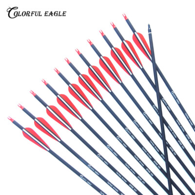 28/30/31" Carbon Arrows Spine 500 Archery Hunting for Compound Recurve ...