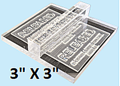3 inch x 3 inch Acrylic SEE-THRU Stamp - 15 Lines of Text or Artwork | eBay