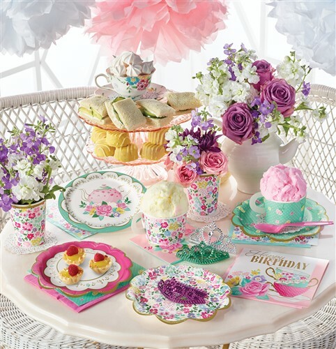 Floral Tea Party Paper Tea Cups with Handle 8 Pack Favor Girls Birthday ...