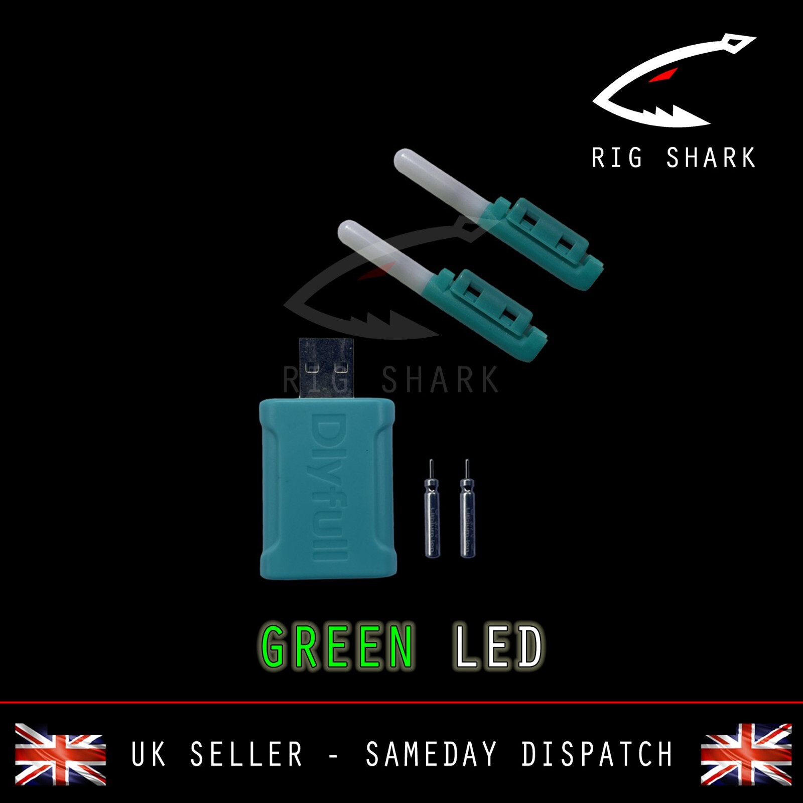 Rig Shark™ LED Sea Fishing Rod Tip Light Glow Stick Indicator +USB ...