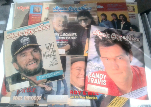 16 Vintage MUSIC CITY NEWS Magazines 1980's Randy Travis Skaggs Haggard ...