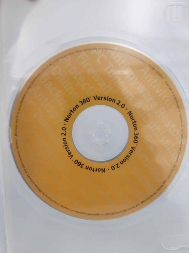 Norton 360 2.0 All-In-One Security Software CD Up To 3 PCs Version 2.0 ...
