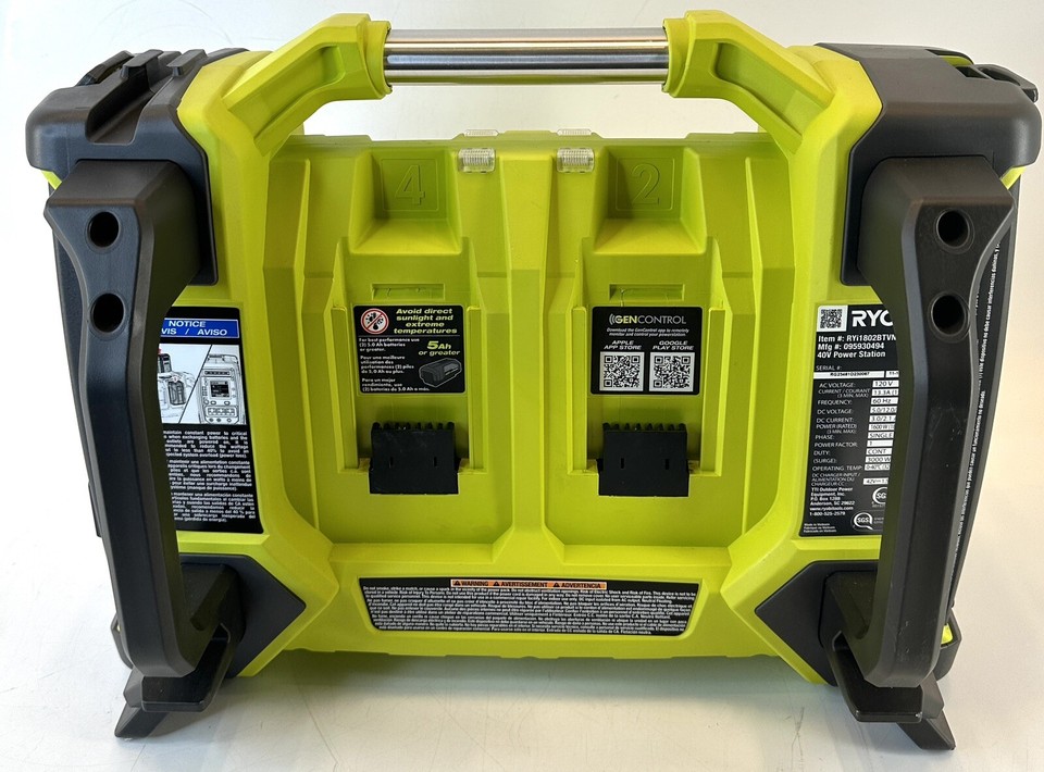 Ryobi 40V Portable Battery Power Station Inverter Generator Tool Only ...