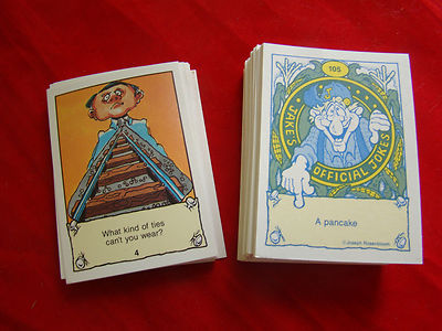 Lot of 20 Jake's Official Jokes Trading Cards - By Joseph Rosenbloom ...