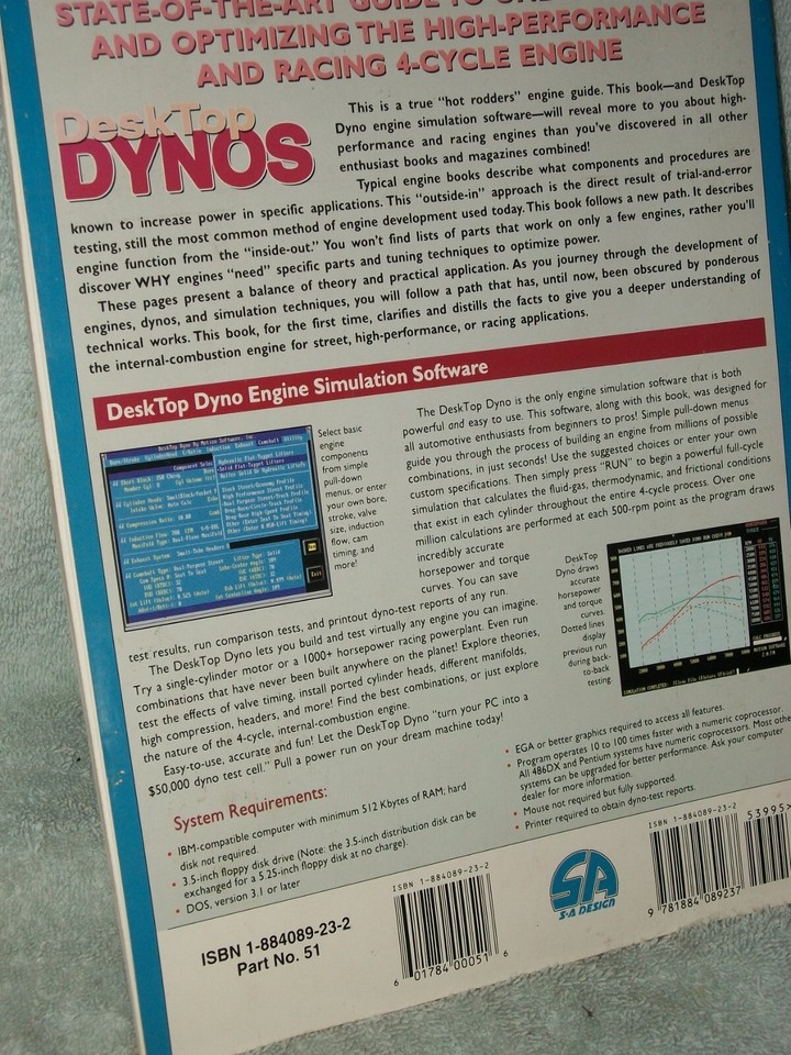 HOW TO CAR BOOK SA51 51 DESK TOP DYNO ENGINES COMPUTER BUILD ...