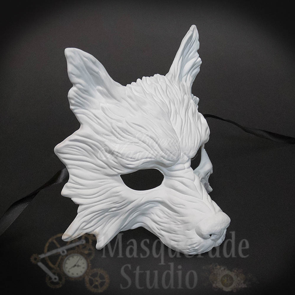 Realistic White Wolf Mask