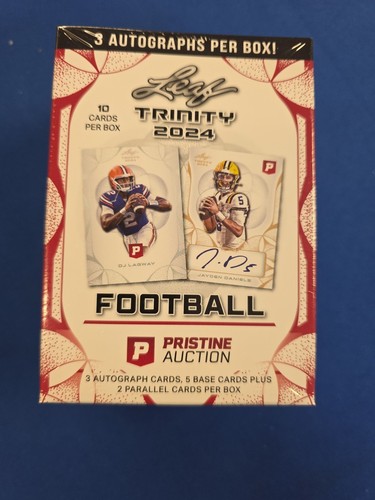 2024 Leaf Trinity Football Factory Sealed Pristine Auction Box 3 Auto ...