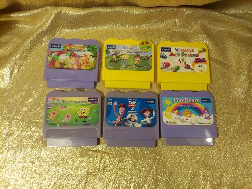 Vtech V-Smile Game Cartridges Lot of 6 Toy Story 2, Spongebob, Care ...