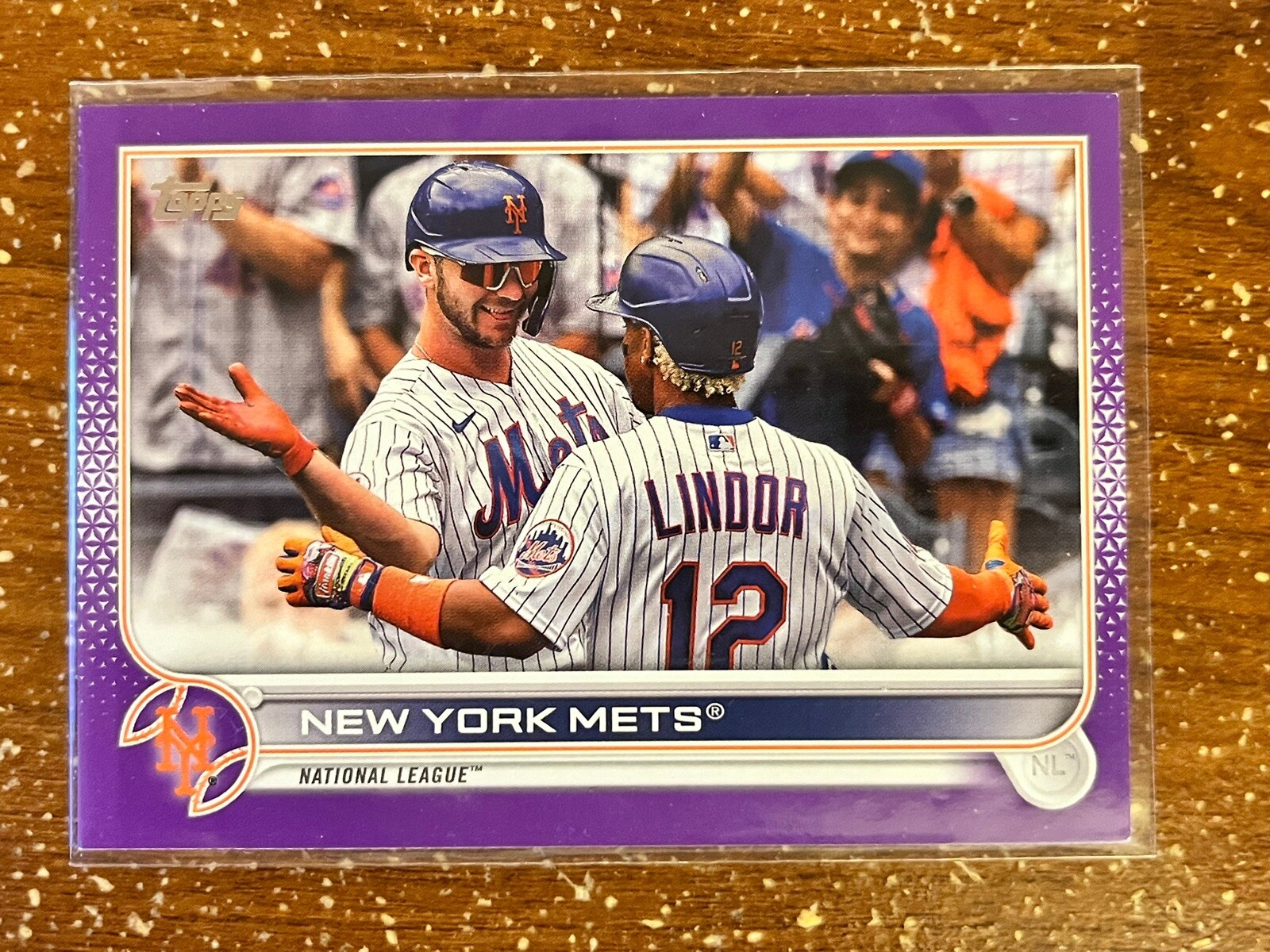2022 Topps Series 2 New York Mets Team Card Meijer Purple #341 Lindor ...