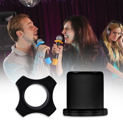 2pcs Wireless Microphone Anti-Rolling Ring Mic Bottom Sleeve Set (Black ...