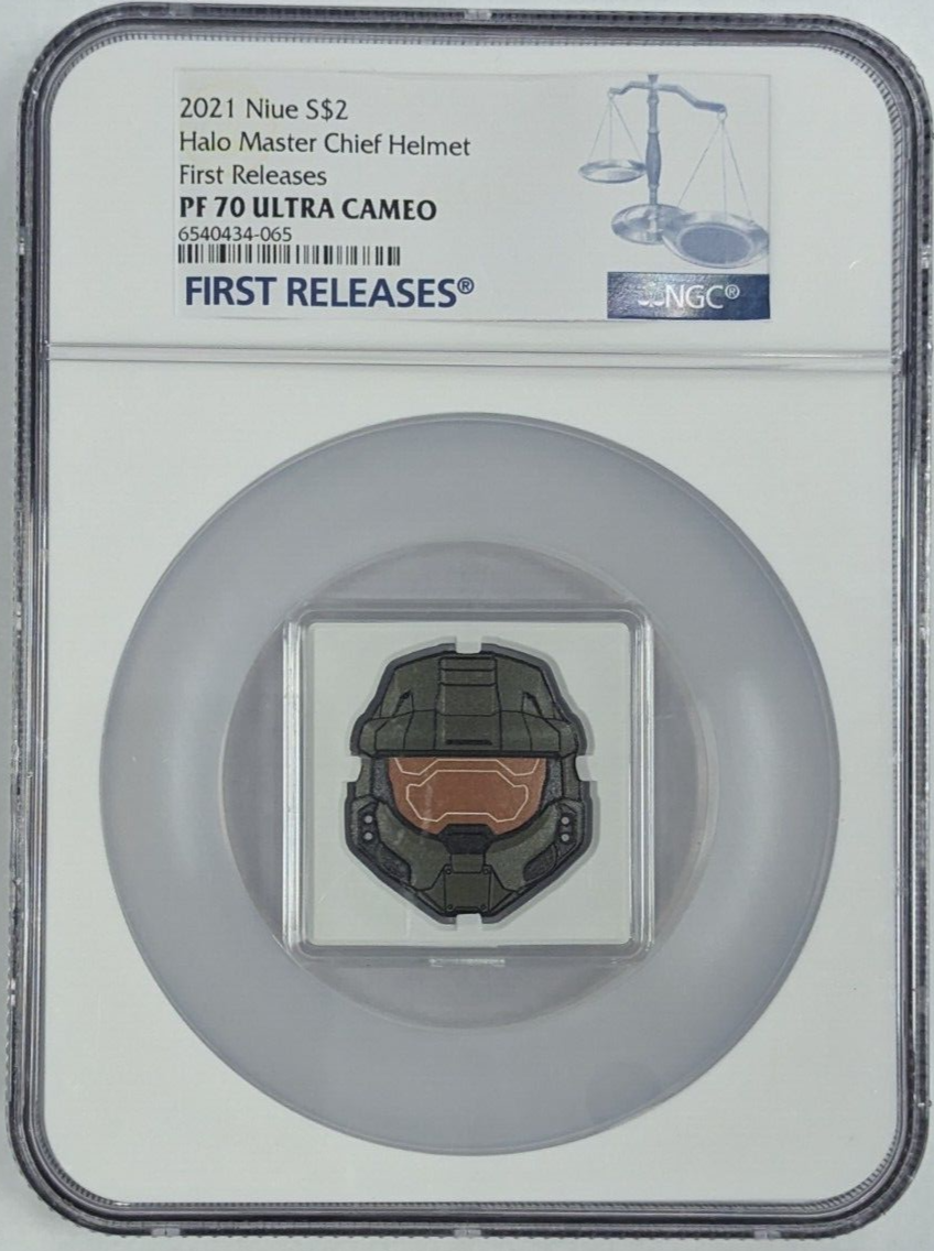 2021 NGC Niue $2 Chibi Halo Master Chief Helmet 1 oz Silver Proof Coin ...