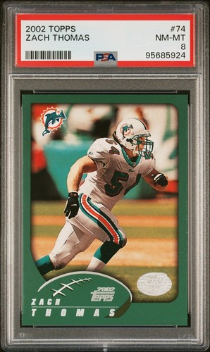 2002 Topps #74 Zach Thomas Miami Dolphins HOF PSA 8 | eBay