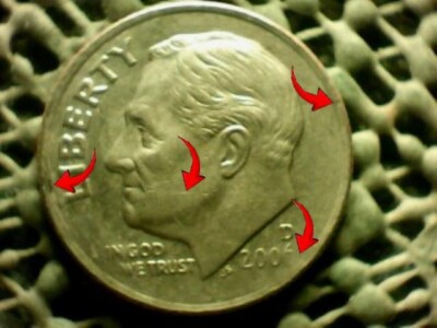 2006 D Dime Rim Error - faded date 6 - rim chip - die cracks | eBay