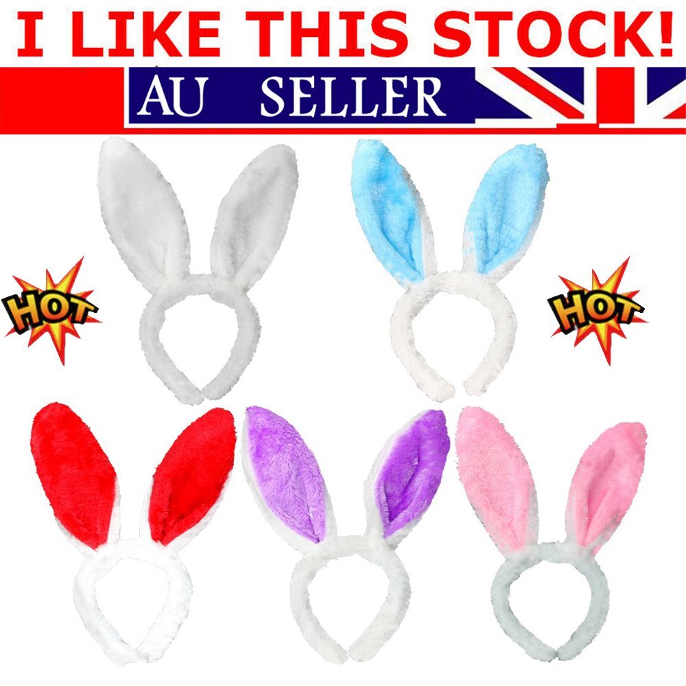 Soft Bunny Easter Headband Rabbit Costume Fancy Dress Bunny Ears 5 ...