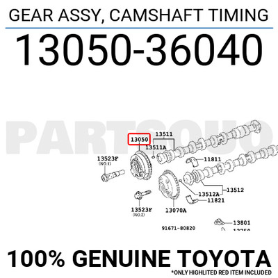 1305036040 Genuine Toyota GEAR ASSY, CAMSHAFT TIMING 13050-36040 | eBay