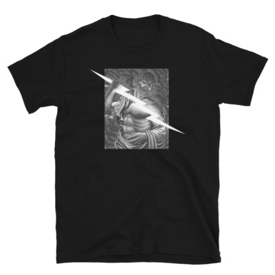 Zeus Greek God Shirt Lightning Bolt Graphic Tee Mythology Ancient Art ...