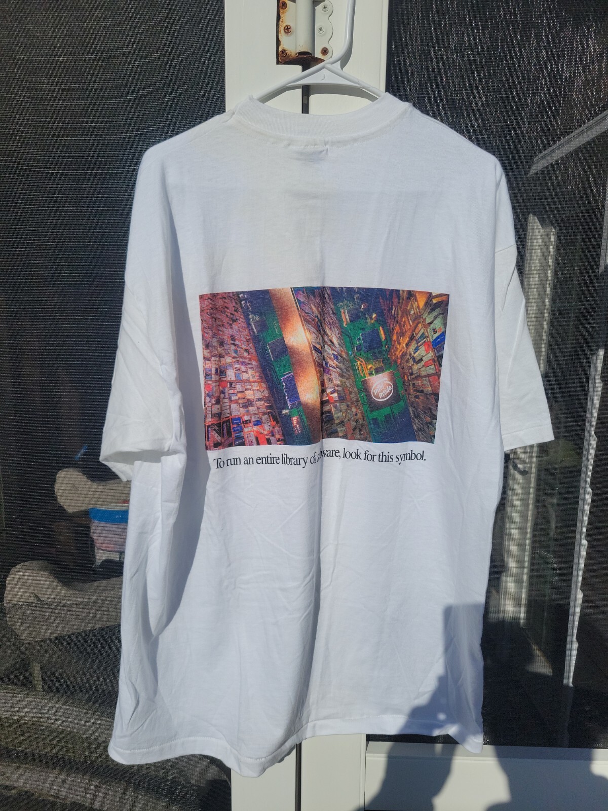 Vintage 90s Hanes Intel Chip Technology Computer Art … - Gem