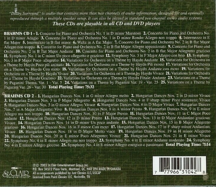 BRAHMS - 50 CLASSICAL HIGHLIGHTS - 2 CD SET - NEW - SEALED - FREE ...