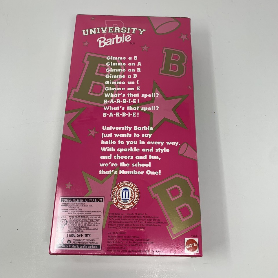 1996 University Barbie Cheerleader Crimson Tide Alabama Bend and Move ...