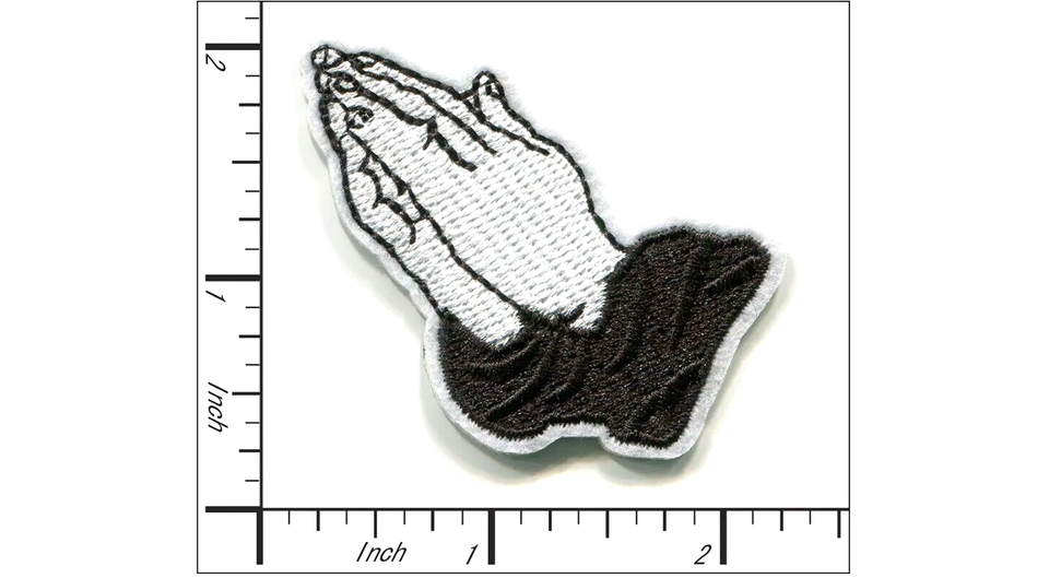 Praying Hands Religious Christian Embroidered Iron On Patch DIY ...